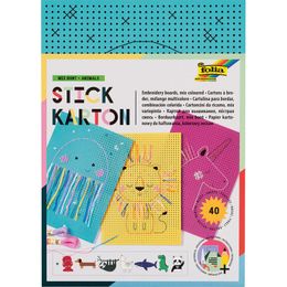 Folia Stickkarton-Set MIX BUNT - ANIMALS 40-teilig