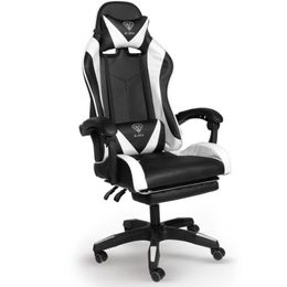 Trisens - Gaming Stuhl Home Office Chair Racing Chefsessel Bürostuhl Sportsitz Büro Stuhl, Schwarz/Weiß