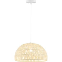 Costway - Pendelleuchte Papier, Boho Lampe Hängend Rustikal, D45H26cm Geflochten Hängelampe Korb, E27-Glühbirne (nicht Inkl.), Hängelampe für