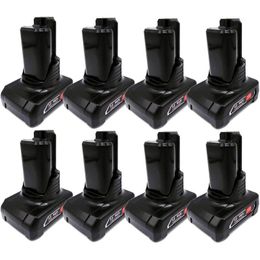 Powerwings - 8x Akkus 12V 4,0Ah Ersatzakku für Bosch Professional gba 10,8V Li-Ion Ersatzakku für Bosch BAT412 BAT411 BAT413 BAT420 2607336780