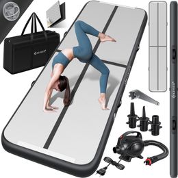 Kesser® Turnmatte Aufblasbar Airtrack Fitness-Matte Gymnastikmatte 3/4/5/6m inkl. Tragetasche & elektr. Luftpumpe Yogamatte, Tumbling Matten , Trainingsmatte Sportmatte Yoga, Turn- & Fitness