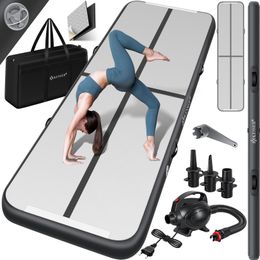 Kesser® Turnmatte Aufblasbar Airtrack Fitness-Matte Gymnastikmatte 3/4/5/6m inkl. Tragetasche & elektr. Luftpumpe Yogamatte, Tumbling Matten , Trainingsmatte Sportmatte Yoga, Turn- & Fitness