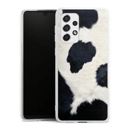 DeinDesign Galaxy A33 5G Handy Silikon H&uuml;lle Case transparent Handyh&uuml;lle Animal Print Animal Look Cow Skin Silikon Case