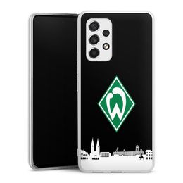 DeinDesign Galaxy A53 5G Handy Silikon H&uuml;lle Case transparent Handyh&uuml;lle Skyline Sv Werder Bremen Official Licensed Product Silikon Case
