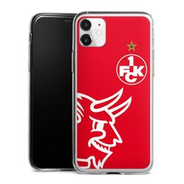 DeinDesign iPhone 11 Handy Slim Case Silikon Handyh&uuml;lle transparent H&uuml;lle extra d&uuml;nn Star 1. Fc Kaiserslautern Devil Silikon Slim Case
