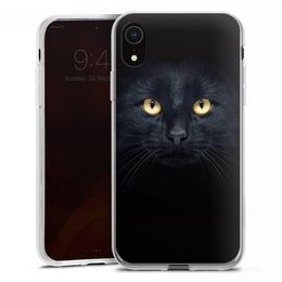 DeinDesign iPhone Xr Handy Silikon H&uuml;lle Case transparent Handyh&uuml;lle Eye Cat Black Silikon Case