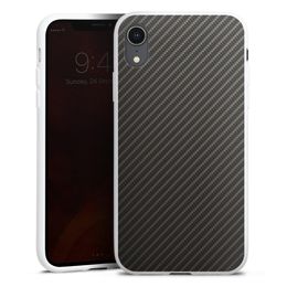 DeinDesign iPhone Xr Handy Silikon H&uuml;lle Case wei&szlig; Handyh&uuml;lle Carbon Metallic Look Muster Silikon Case