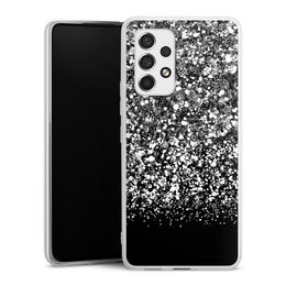DeinDesign Galaxy A53 5G Handy Silikon H&uuml;lle Case transparent Handyh&uuml;lle Glitzer Snowflake Muster Silikon Case