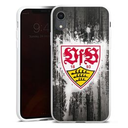 DeinDesign iPhone Xr Handy Silikon H&uuml;lle Case wei&szlig; Handyh&uuml;lle Official Licensed Product Vfb Stuttgart Bundesliga Silikon Case