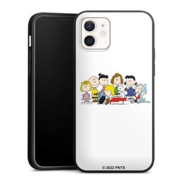 DeinDesign iPhone 12 Handy Premium Silikon H&uuml;lle Handyh&uuml;lle schwarz Case Kindheit Peanuts Merchandise Silikon Premium Case