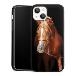 DeinDesign iPhone 13 Mini Handy Premium Silikon H&uuml;lle Handyh&uuml;lle schwarz Case Mare Horse Hobby Silikon Premium Case
