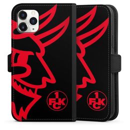 DeinDesign iPhone 11 Pro Handy Klapph&uuml;lle Handyh&uuml;lle aus Kunst Leder schwarz Flip Case 1. Fc Kaiserslautern Logo Official Licensed Product Sideflip mit Lasche