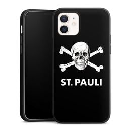 DeinDesign iPhone 12 Handy Premium Silikon H&uuml;lle Handyh&uuml;lle schwarz Case Totenkopf Fc St. Pauli Official Licensed Product Silikon Premium Case