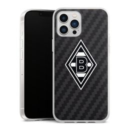 DeinDesign iPhone 13 Pro Max Handy Silikon H&uuml;lle Case transparent Handyh&uuml;lle Borussia M&ouml;nchengladbach Carbon Gladbach Silikon Case