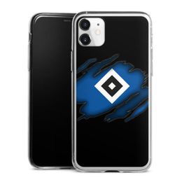 DeinDesign iPhone 11 Handy Slim Case Silikon Handyh&uuml;lle transparent H&uuml;lle extra d&uuml;nn Official Licensed Product Hsv Hamburger Sv Silikon Slim Case