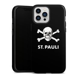 DeinDesign iPhone 13 Pro Max Handy Panzer Handyh&uuml;lle robuste Outdoor H&uuml;lle Schutzh&uuml;lle gl&auml;nzend Totenkopf Fc St. Pauli Official Licensed Product Tough Case