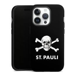 DeinDesign iPhone 14 Pro Handy Panzer Handyh&uuml;lle robuste Outdoor H&uuml;lle Schutzh&uuml;lle matt Totenkopf Fc St. Pauli Official Licensed Product Tough Case