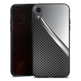 DeinDesign iPhone Xr Handy Silikon H&uuml;lle Case schwarz Handyh&uuml;lle Steel Metall Carbon