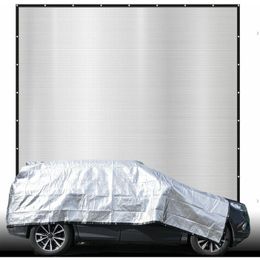 AMANKA 4x4 m Aluminet Shade Cloth - Sun Shade Heat Reflective Car Cover Pergola Canopy - silber