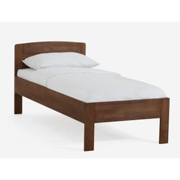 Massivholz Einzelbett Komfortbett Seniorenbett 430.03, Buche walnuss geölt Größe 90x200 cm - Dico