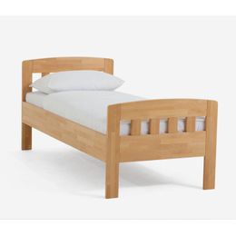 Massivholz Einzelbett Komfortbett Seniorenbett, 420.00, Buche lackiert Größe 100x200 cm - Dico