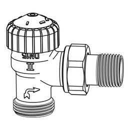 IMI Heimeier Thermostat-Ventilunterteil V-exact II, Eckform, DN 15, Außengewinde G3/4 3719-02.000