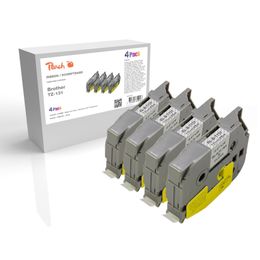 Peach Schriftbandkassette kompatibel zu Brother TZ-131, Pack(4) Brother BR-TZ221