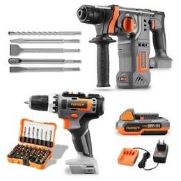 Fuxtec 20V Akku PowerTool-Bundle mit Akkuschrauber & Bohrhammer