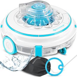 Kesser Poolroboter Poolreiniger Akku Aqua-9000 inkl. Transporttasche Pool Roboter für bis 80m² Pools Li-Ion Akku max. 75 min Kabellos Poolsauger Türkis