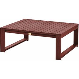 Beliani - Loungetisch Mahagoni Braun Akazienholz 90 x 75 cm Rechteckig Retro Landhaus Stil Terrasse Outdoor Balkon Beistelltisch Couchtisch - Dunkler