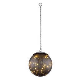 Globo Solarleuchte LED Rauchfarben, Schwarz, 20-flammig