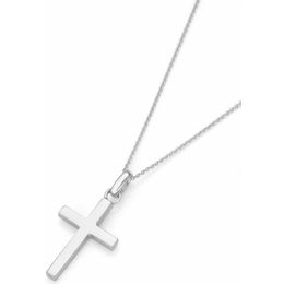 Firetti Kette mit Anhänger Schmuck Geschenk Silber 925 Halsschmuck Halskette Ankerkette Kreuz, silberfarben