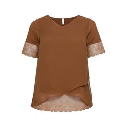 sheego Große Größen: Tunika im Lagenlook, mit Spitze, cognac, Gr.52