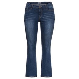 sheego Große Größen: Bootcut Jeans VERENA mit Nieten und Catfaces, dark blue Denim, Gr.44