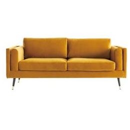 Miliboo Design-Sofa aus gelbem Samt 3-Sitzer STING