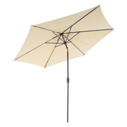 Vcm Sonnenschirm &Oslash; 2,9m Schirm mit Kurbel neigbar wasserabweisend UV-Schutz 50 + Creme