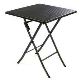 Vcm Tisch in Rattan-Optik Balkontisch Gartentisch 75 x 61 x 61 cm klappbar schwarz