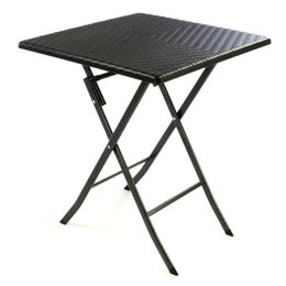 Vcm Klapptisch Ma&szlig;e 61x61x75 cm Stehtisch Partytisch Gartentisch klappbar Bistrotisch Rattanoptik