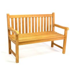 Vcm 2-Sitzer Gartenbank Parkbank hochwertig Teak Holz behandelt 120cm