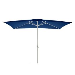 Vcm Sonnenschirm eckig 2x3m Blau mit Kurbel Marktschirm Rechteckschirm Sonnenschutz