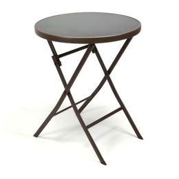 Vcm Klapptisch Glastisch Stehtisch braun klappbar Bistrotisch Bartisch Terrassentisch &Oslash; 60cm