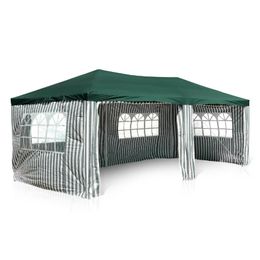 Vcm Pavillon Ma&szlig;e ca. 3x6 m wasserabweisende 110g / m&sup2; PE Plane Partyzelt Gartenzelt mit Stahlgestell Festivalzelt Gr&uuml;n
