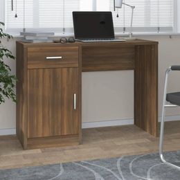 vidaXL Schreibtisch mit Stauraum Braun Eichen-Optik 100x40x73 cm