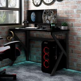 vidaXL Gaming-Schreibtisch mit K-Gestell Schwarz 90x60x75 cm