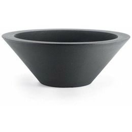 Moderner Vase Schio Bowl Essential aus Kunststoff für Gartenvase und Blumen und Pflanzen -60 cm / Anthrazit