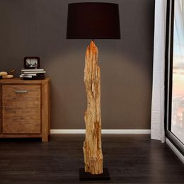Licht-Erlebnisse - Stehlampe E27 175 cm Schwarz Natur Holz Modern Stehleuchte - Natur, Schwarz