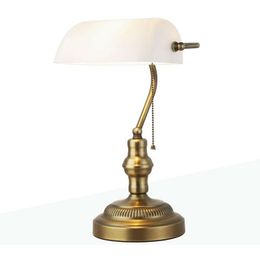 Banquero vintage Tisch- und Schreibtischlampe E27 Farbe Weiß - Weiß