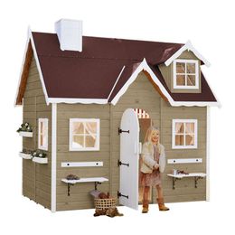 Kinderhaus aus Holz mit Etagenbett BAVIERA - 255 x 175 x 260 - erste Qualitäten- CASAS GREEN HOUSE - Bemaltes Spielhaus, Transport inklusive