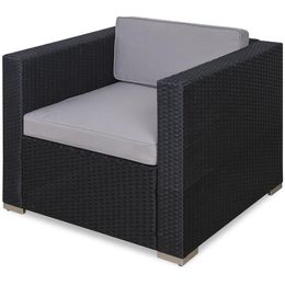 Rattan Sessel Ergänzung Zubehör Polyrattan Couch California Lugano schwarz - SVITA