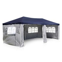 Vcm Pavillon Partyzelt blau 3x6m PE 110g/m² Gartenzelt Festzelt Eventzelt Marktzelt